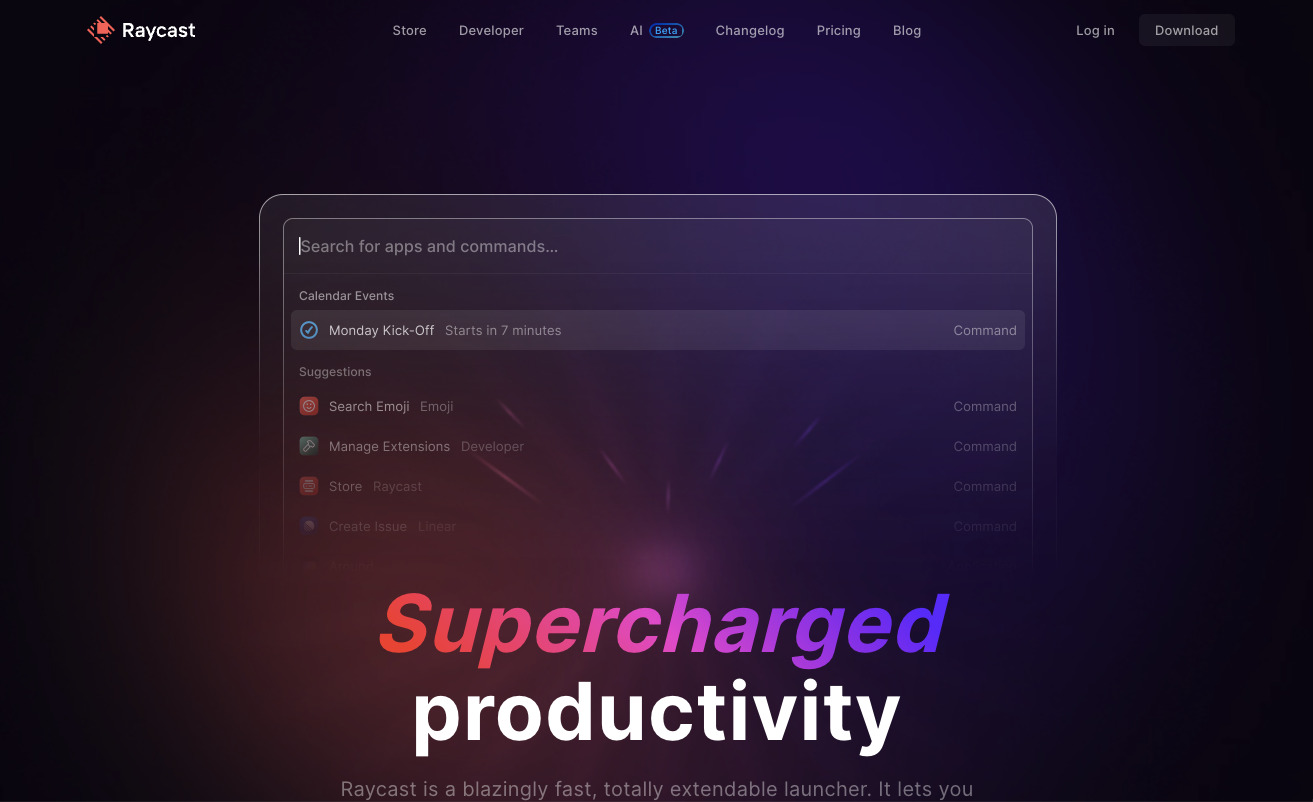 Raycast avis - Caractéristiques, prix, avantages et inconvénients
